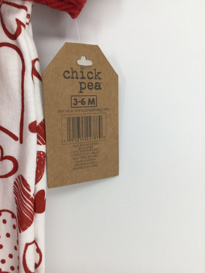 Chickpea Child Size 3-6 Months Red Valentine's Day Outfit