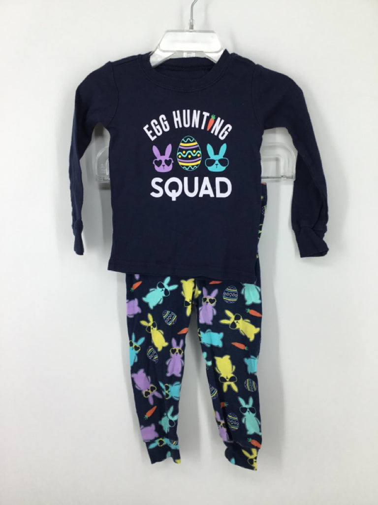 Childrens Place Child Size 9-12 Months Navy Easter Pajamas